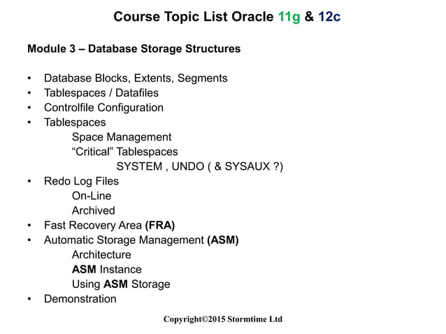 Oracle Database Administration Part I covering Both Oracle 11g r2 and ...
