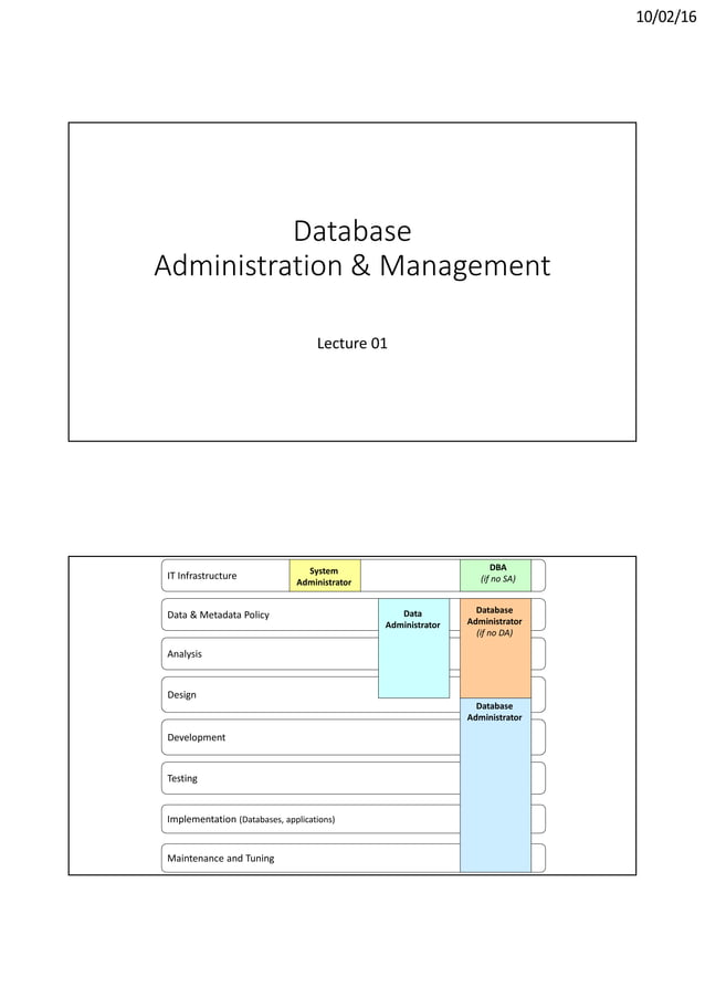 Database Administration & Management - 01 | PDF
