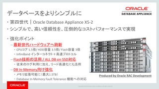 Oracle Database Appliance X5-2 アップデート内容のご紹介 | PPT