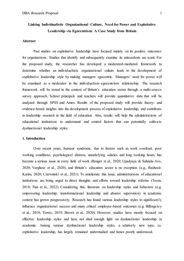 Exploitative leadership and individualism | PDF