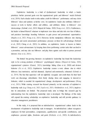 Exploitative leadership and individualism | PDF