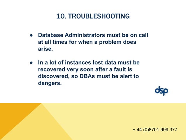 The Key Responsibilities of a Database Administrator | PPTX | Databases | Computer Software and ...