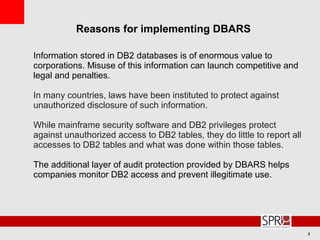 Auditing DB2 on z/OS with DBARS | PPT