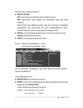 Dbase (interaktif-command) | PDF