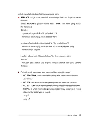 Dbase (interaktif-command) | PDF