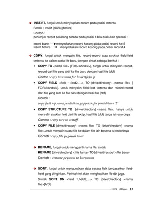 Dbase (interaktif-command) | PDF