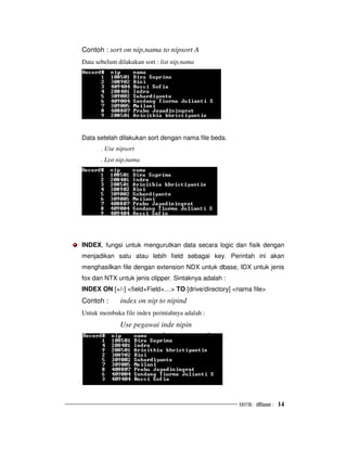 Dbase (interaktif-command) | PDF