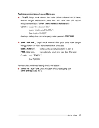 Dbase (interaktif-command) | PDF