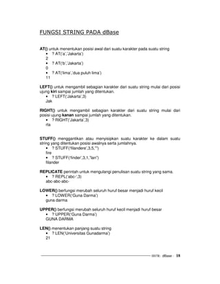 Dbase (interaktif-command) | PDF