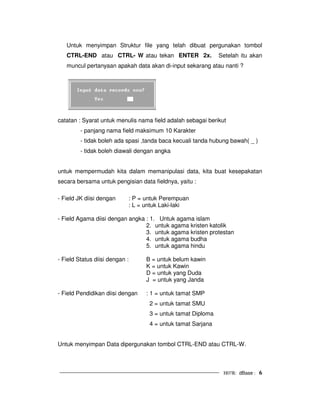 Dbase (interaktif-command) | PDF