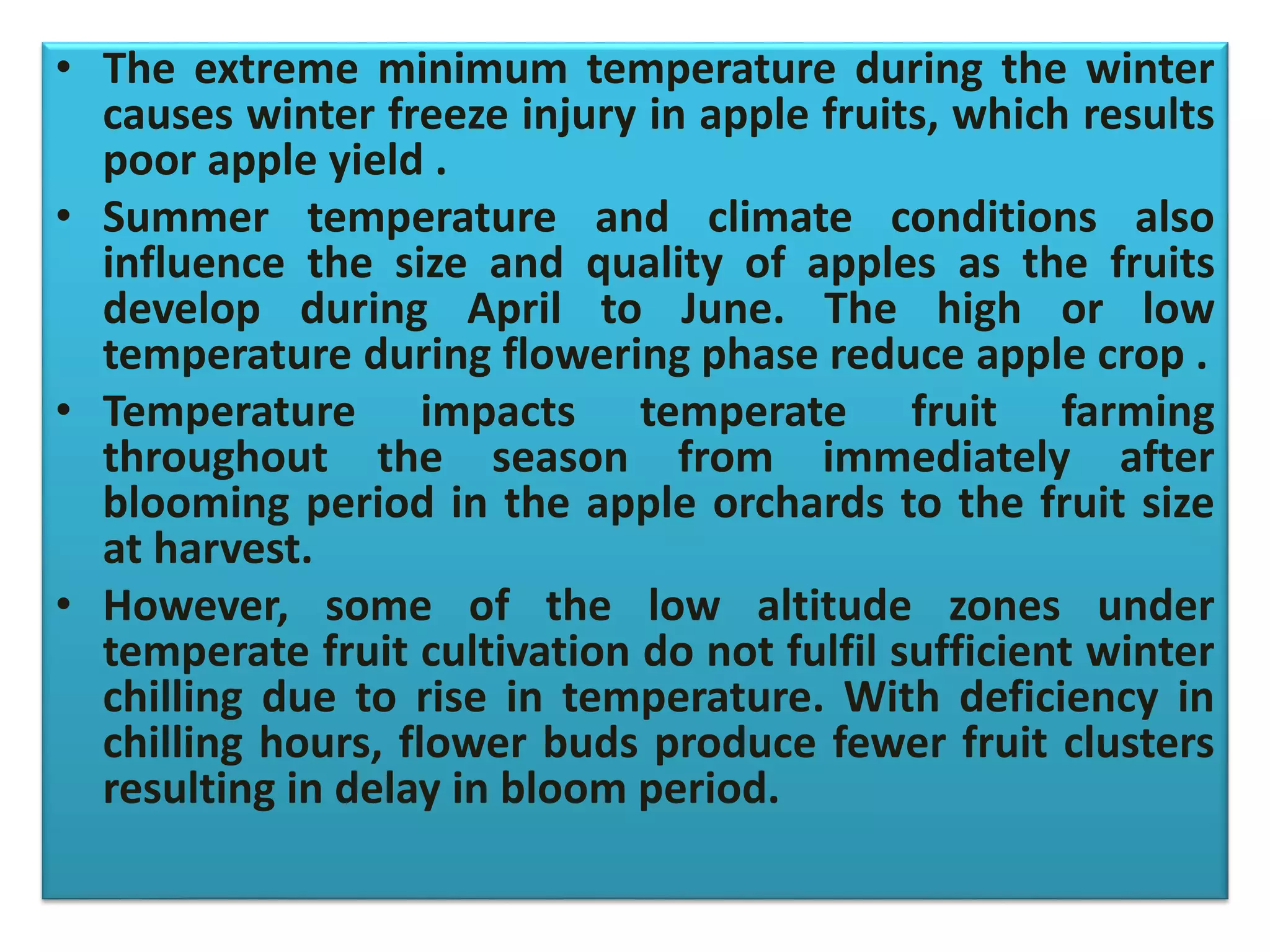 Constraint of temperate fruit production in India | PPTX