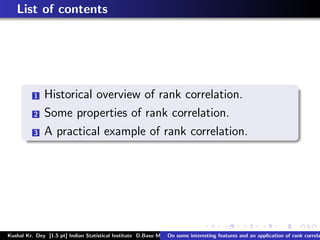 Rank correlation- some features and an application | PDF