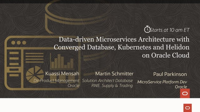 Database@Home : Data Driven Apps - Data-driven Microservices Architecture with Converged ...