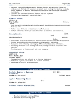 BelalOssamaAbuLabanResume2016 - Copy | DOC