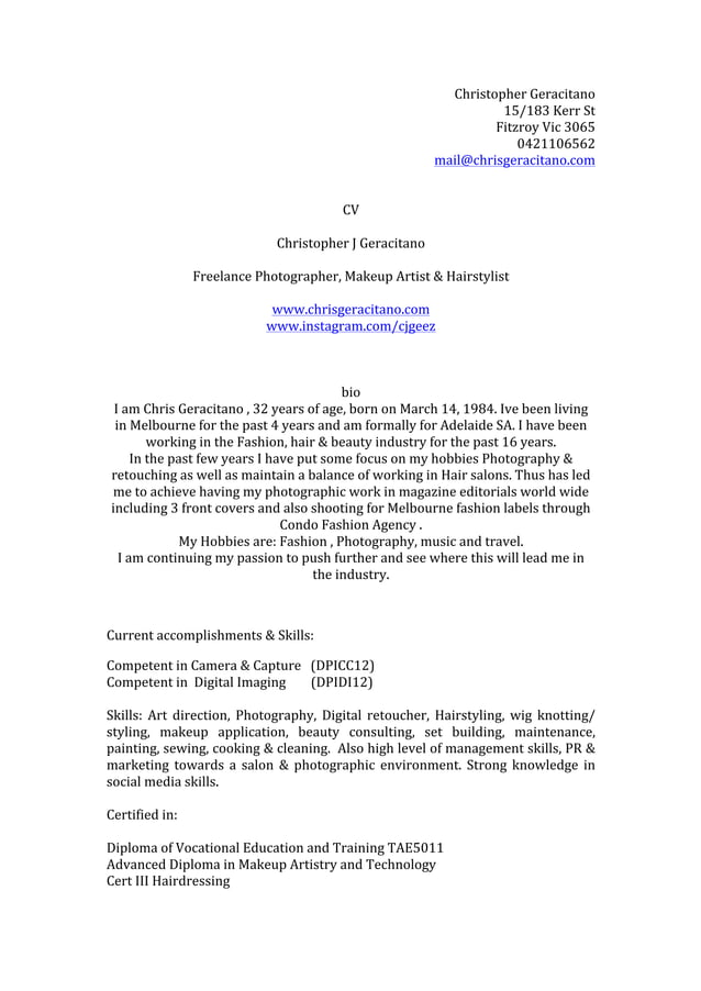 Chritopher Geracitano CV | PDF