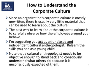 Understanding and Assessing Corporate Culture | PPTX