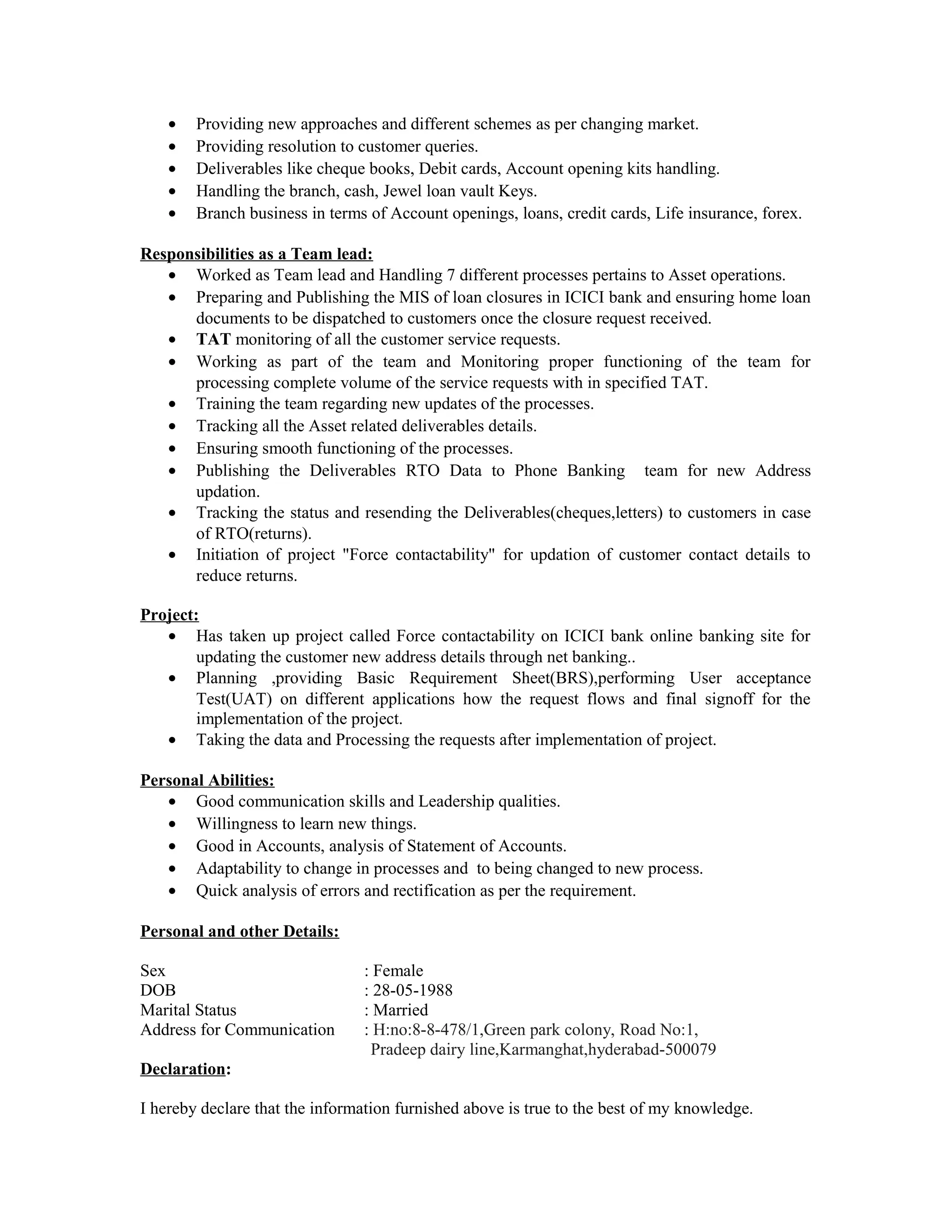 Swathi_Resume_ICICI Bank LTD | DOC