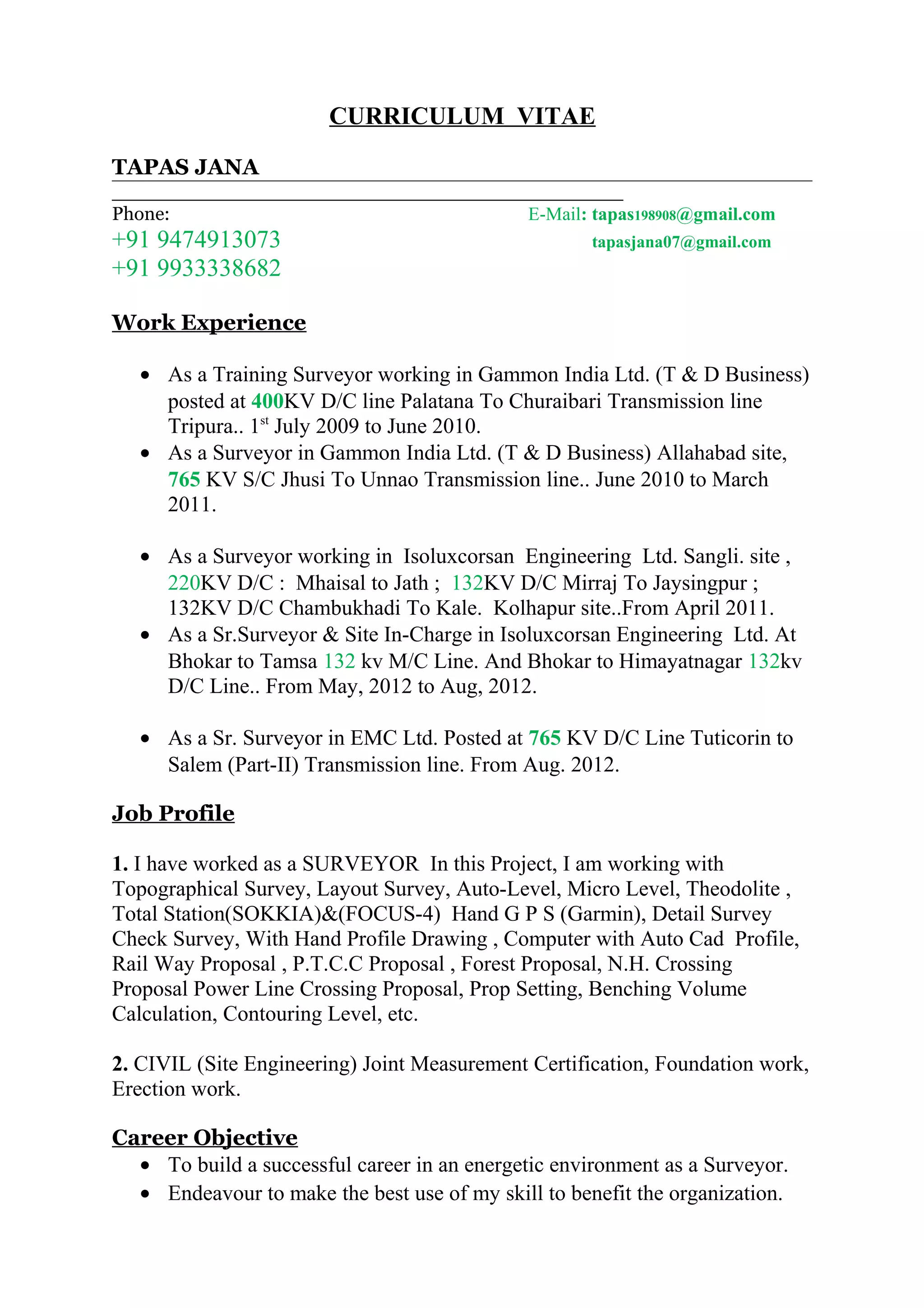 tapas jana Resume | DOC