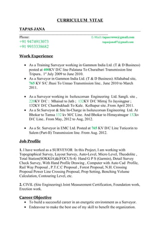 tapas jana Resume | DOC