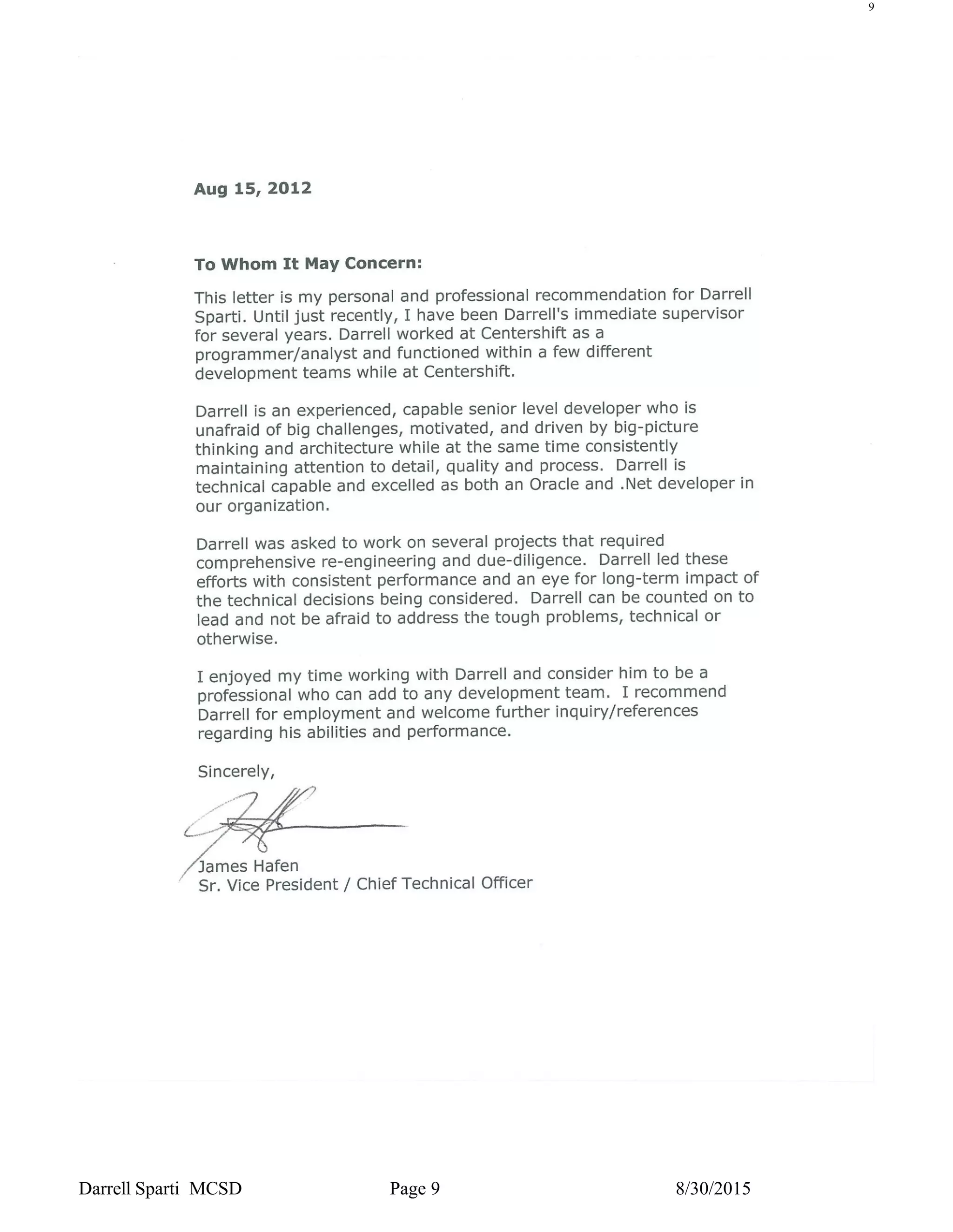 Darrell's Resume | DOC