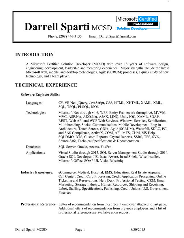 Darrell's Resume | PDF