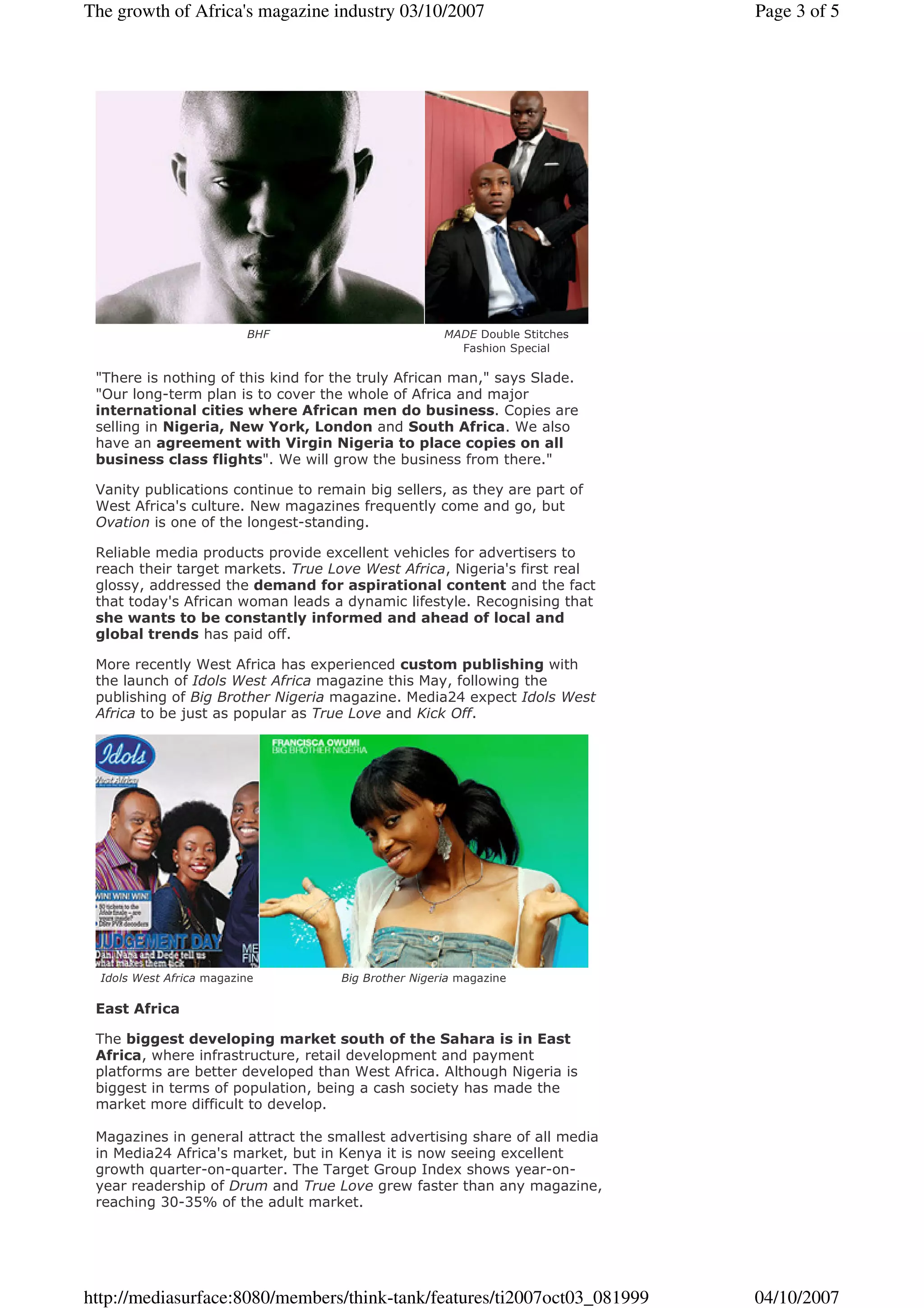 The growth of Africa's magazine industry | PDF