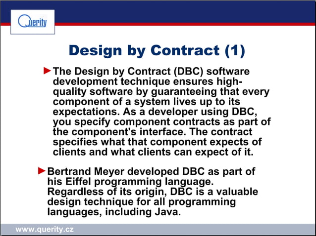 Design by contract | PPT | Web Development | Internet