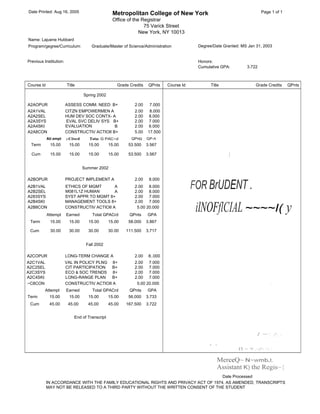 masters degree transcript | PDF