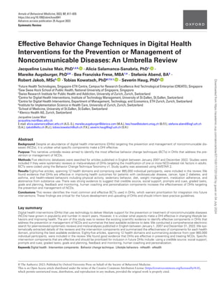 Effective Behaviour Change Techniques in Digital Health | PDF