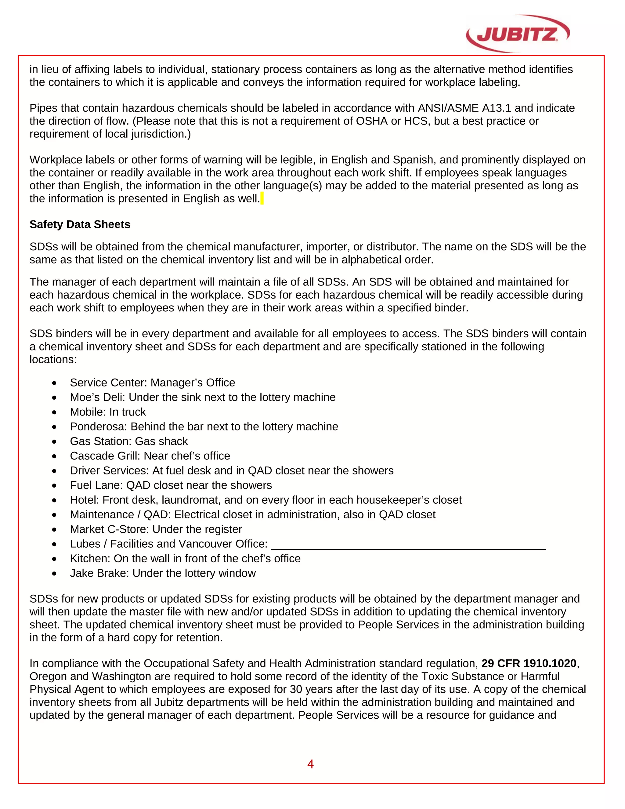 Hazard Communication Program | DOC