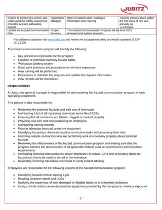 Hazard Communication Program | DOC