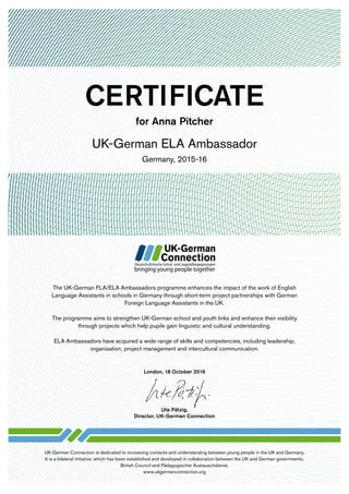 ELA certificates 2015-16 - Anna Pitcher | PDF