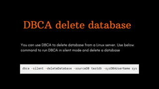 DBCA Slient Mode | PDF