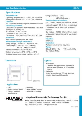 CELLCHECK_H3G-TA_ SPEC_A4 | PDF