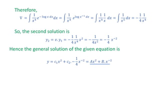 Homogeneous Differential Equations- Method to find one solution using another | PPTX