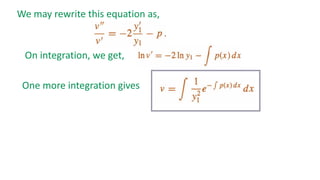 Homogeneous Differential Equations- Method to find one solution using another | PPTX