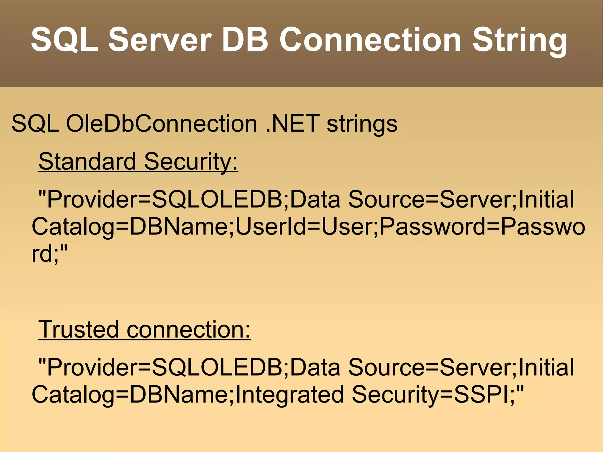 OLE-DB vs ODBC | PPT