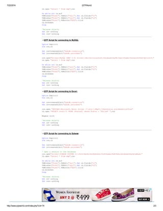 Db connection to qtp | PDF