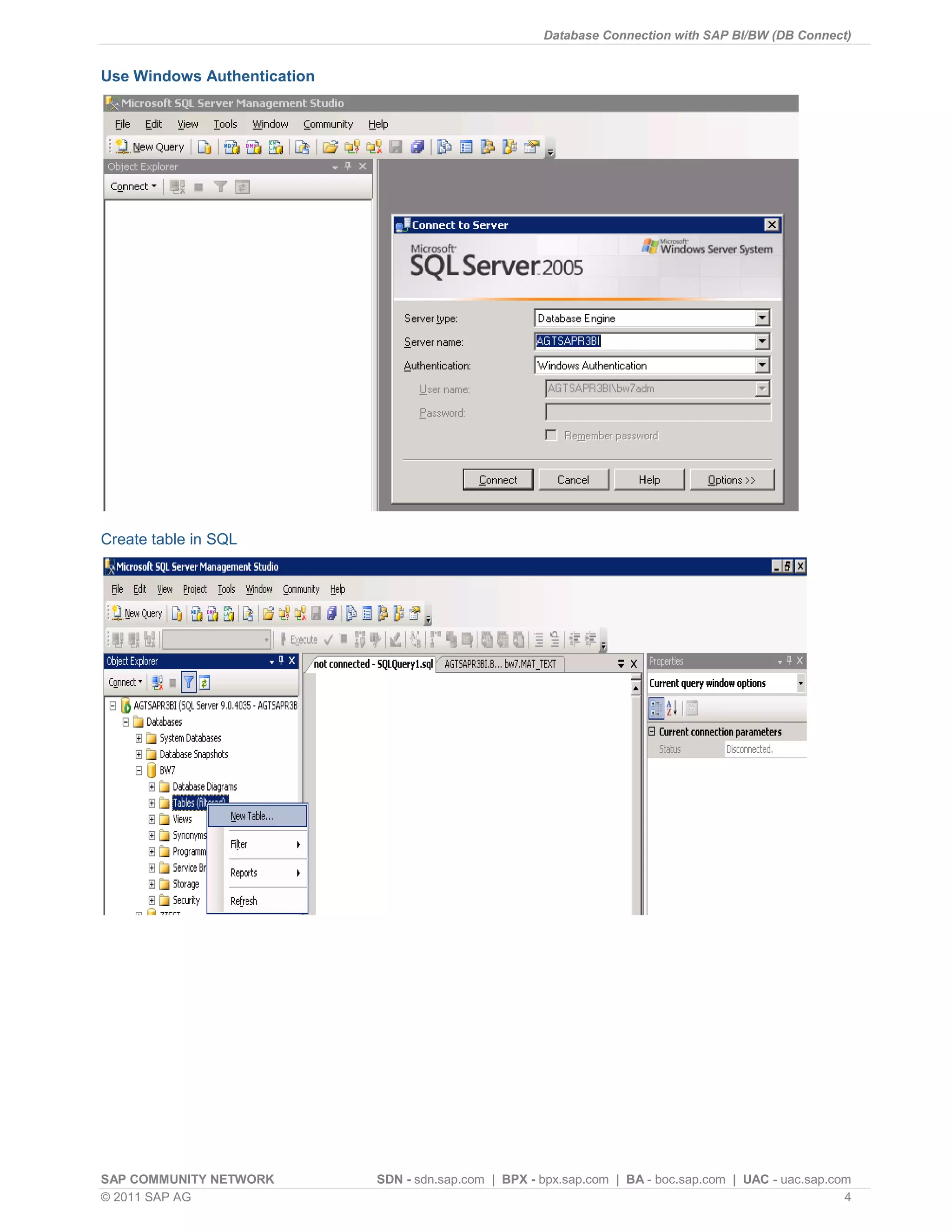 Db connect with sap bw | PDF