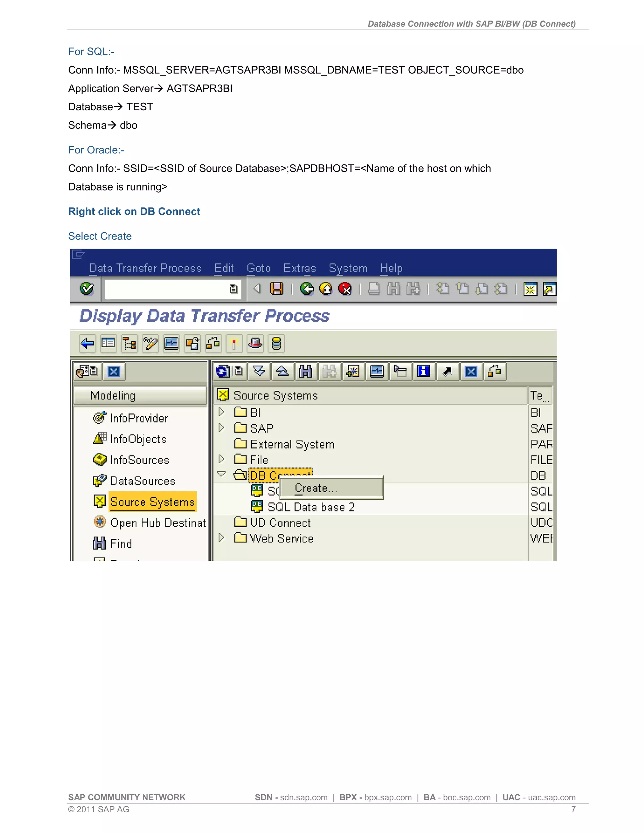 Db connect with sap bw | PDF