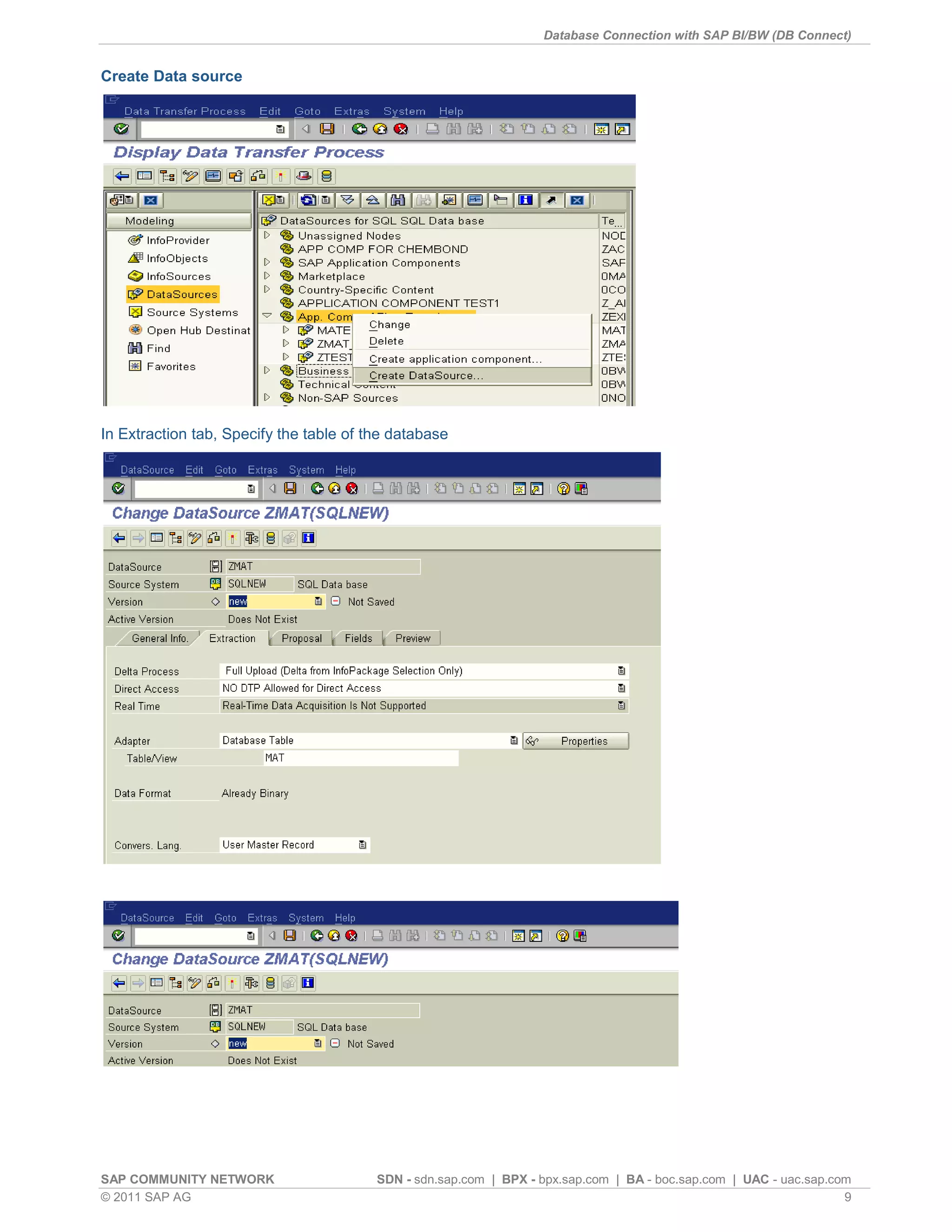 Db connect with sap bw | PDF