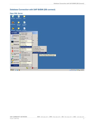 Db connect with sap bw | PDF
