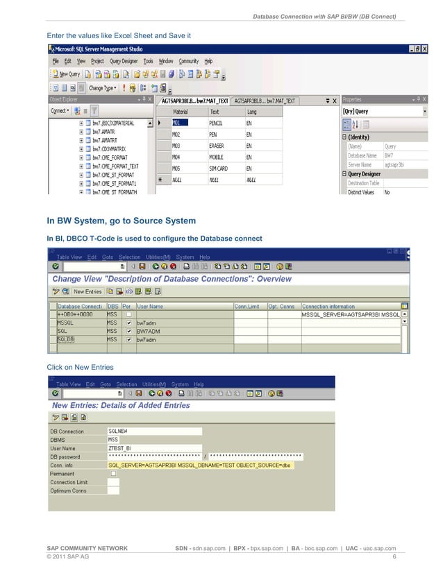 Db connect with sap bw | PDF | Databases | Computer Software and Applications
