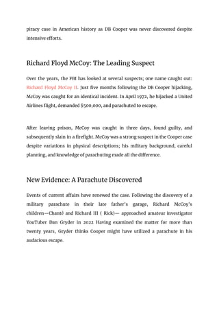 DB Cooper Uncovered? 1971 Hijacking Mystery Revisited | PDF