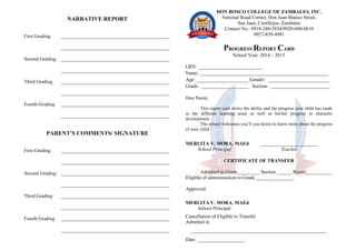 Dbc report card | PPT