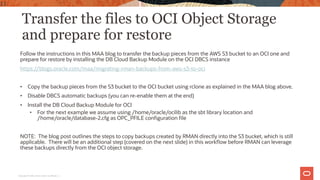 Database Cloud Services Office Hours - 0421 - Migrate AWS to OCI | PDF