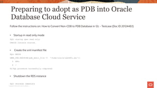Database Cloud Services Office Hours - 0421 - Migrate AWS to OCI | PDF