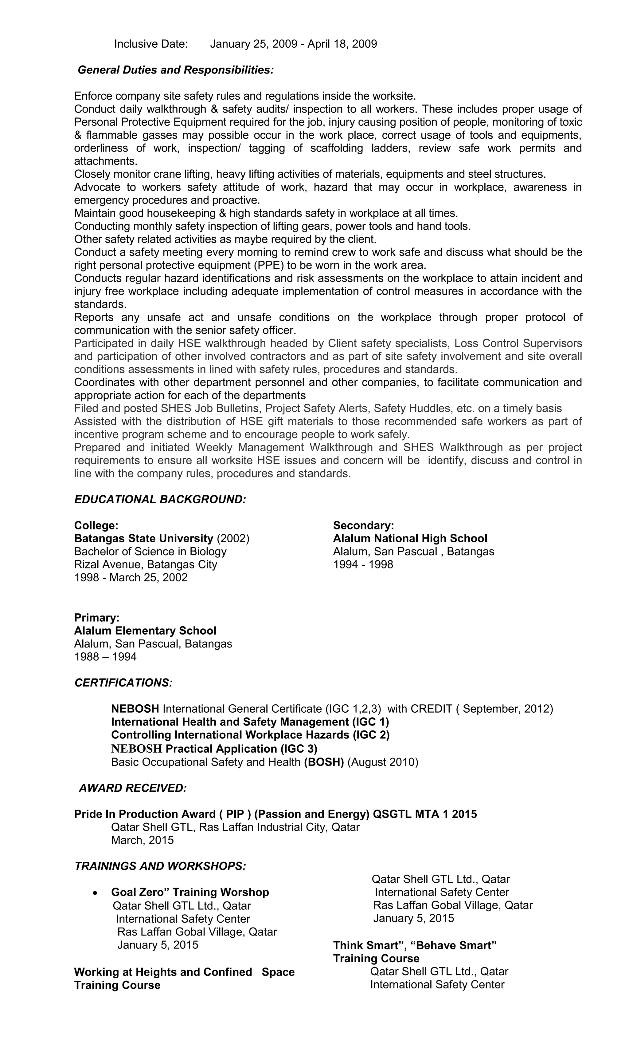 RICO RESUME 2016 | DOC