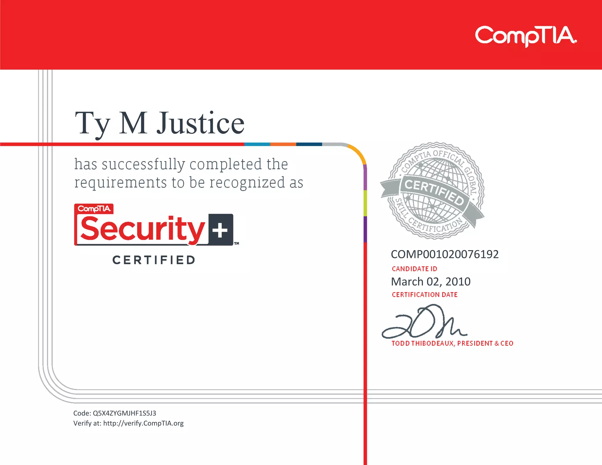 CompTIA Security+ (2008 edition) certificate | PPT
