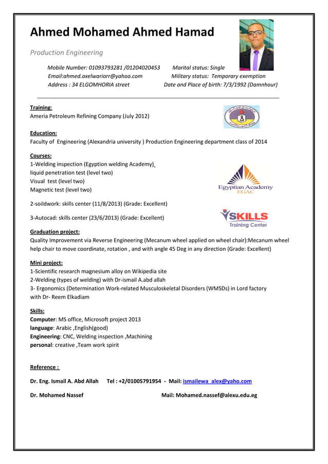 cv-ahmed mohamed hamad | PDF | Business and Finance